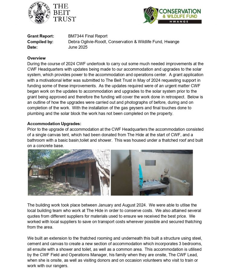 Conservation & Wildlife Fund - The Beit Trust